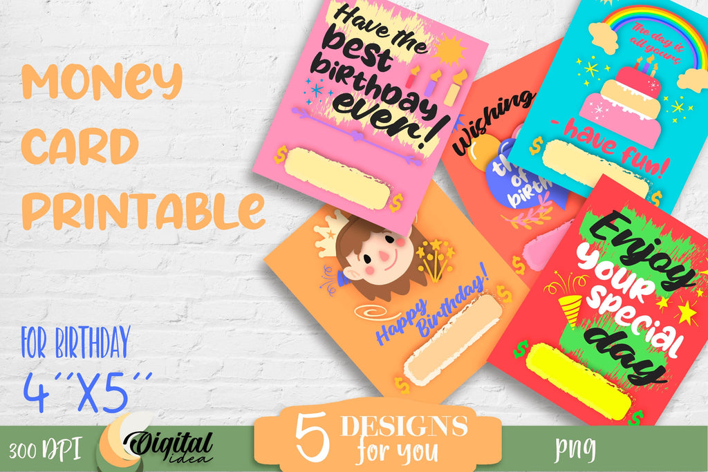 Happy Birthday postcards | Lovely holders for money | Colorful money ...