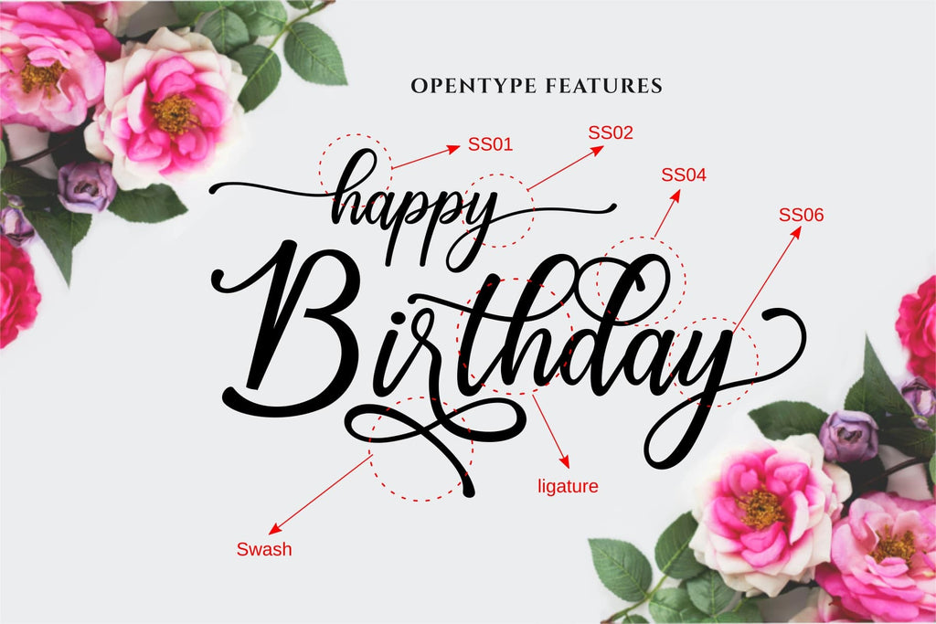 Happy Birthday // Pretty font - So Fontsy