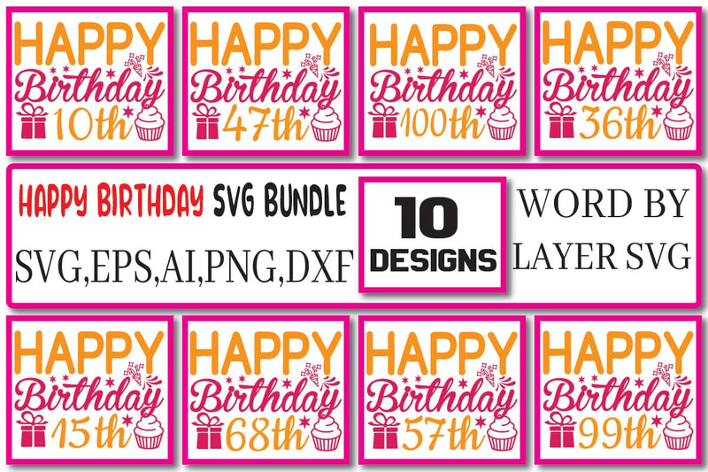 Happy Birthday SVG Bundle Vol. 2 - So Fontsy