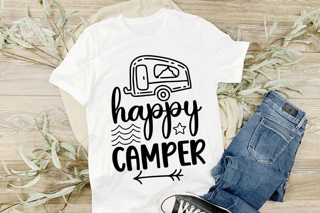 Happy Camper SVG Cut File - So Fontsy