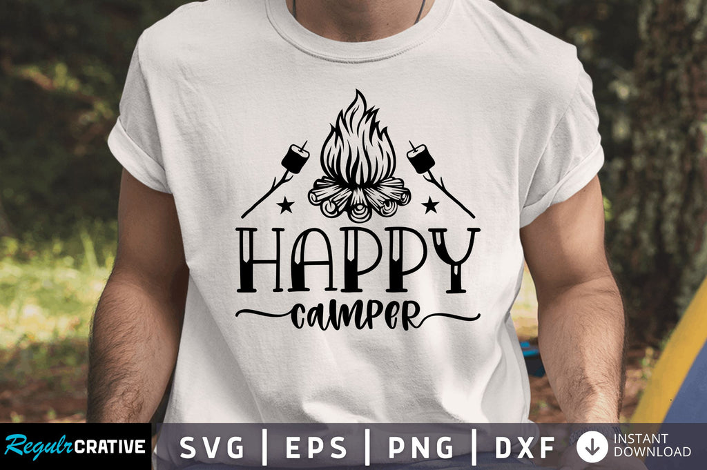 Happy camper SVG - So Fontsy