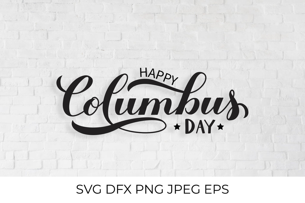 Happy Columbus Day calligraphy hand lettering - So Fontsy