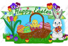 Happy Easter Banner Sign Bundle Easter Bunny Chick PNG - So Fontsy