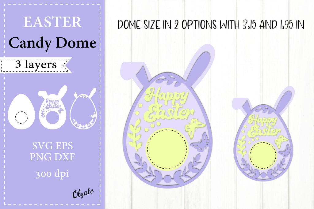 Happy Easter Candy Dome SVG. Egg Candy Dome SVG - So Fontsy