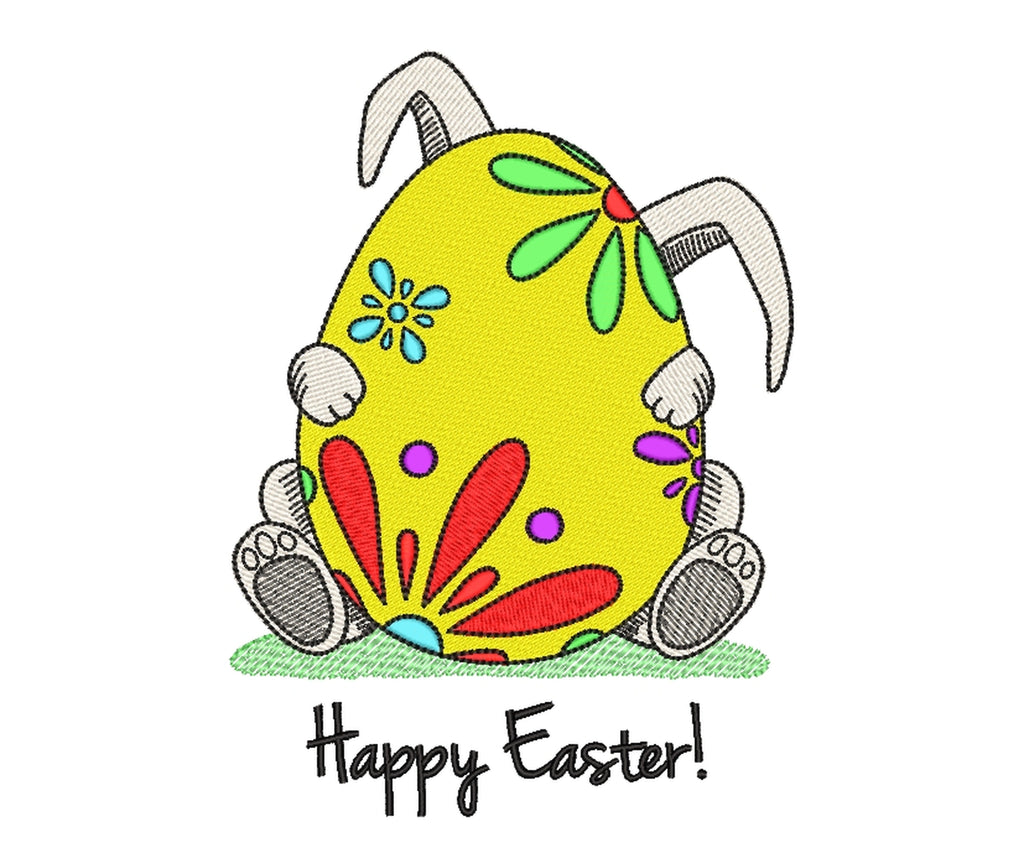 Happy Easter Embroidery Design, 3 sizes - So Fontsy