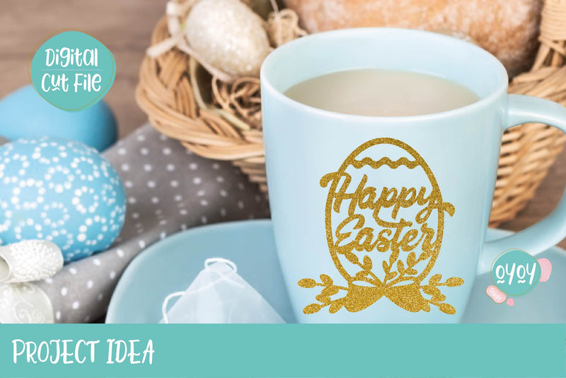 Happy Easter SVG | Easter Cake Topper SVG - So Fontsy