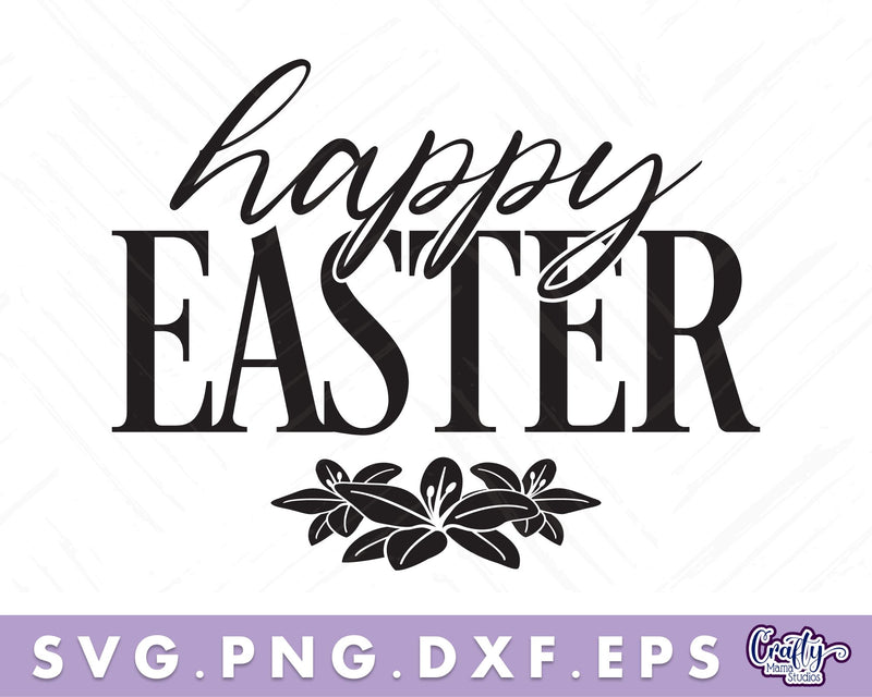 Happy Easter Svg | Easter Round Sign | Easter Door Sign - So Fontsy