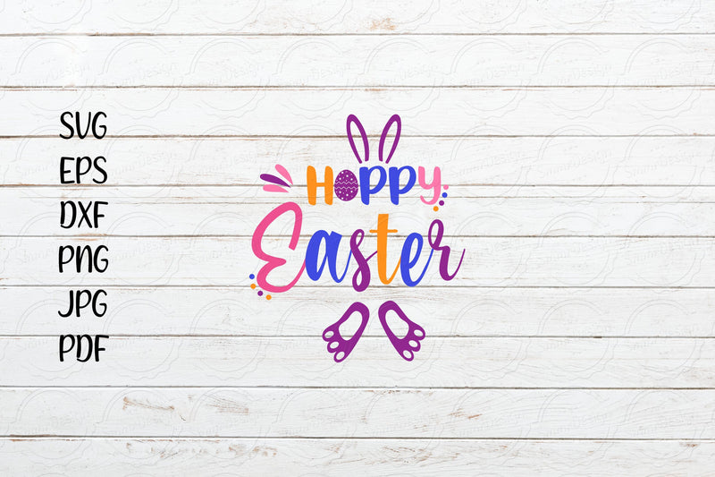 Happy Easter svg, Easter svg, Colorful Easter typography svg - So Fontsy