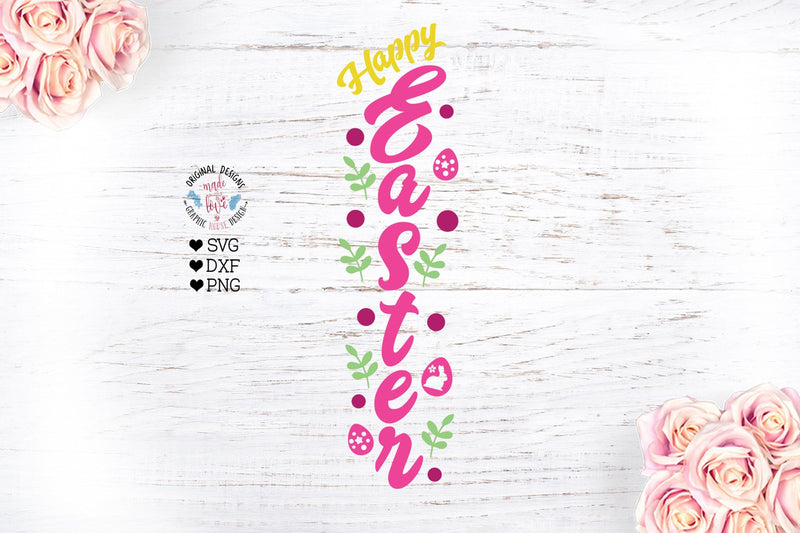 Happy Easter SVG Vertical Sign - So Fontsy
