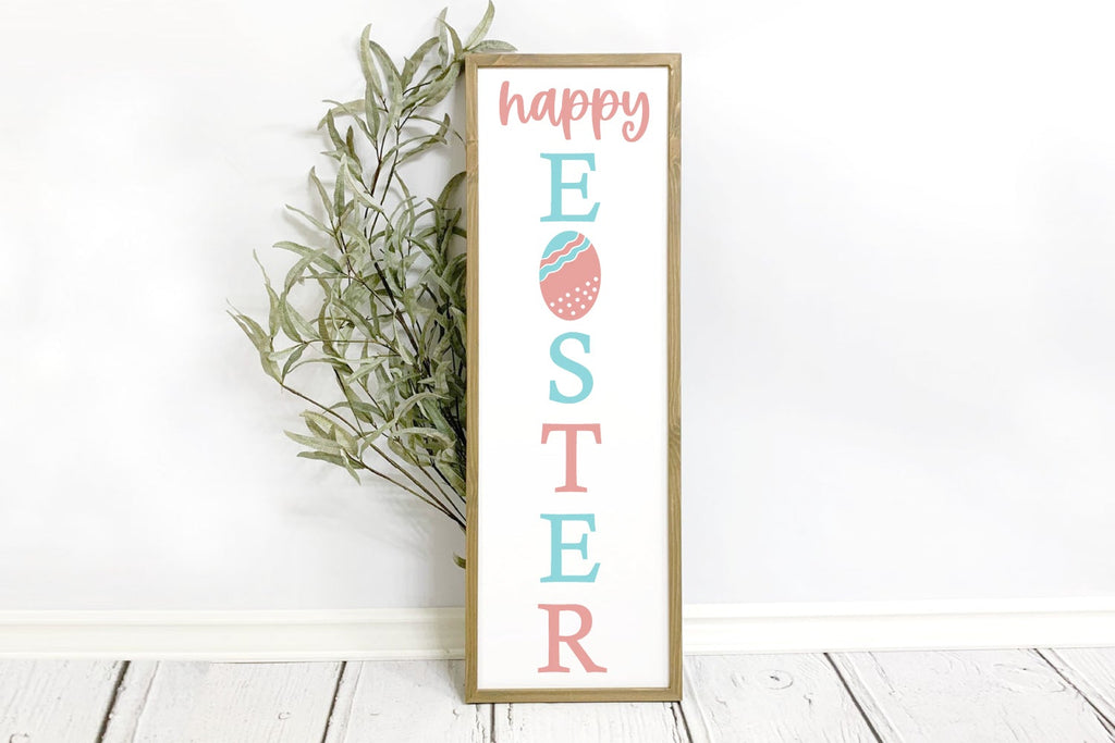 Happy Easter Vertical Sign - So Fontsy