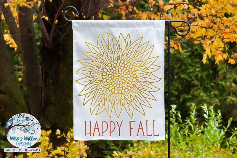 Happy Fall Sunflower SVG - So Fontsy