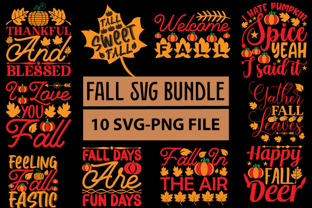 Happy Fall svg bundle,Autumn svg, cut file - So Fontsy