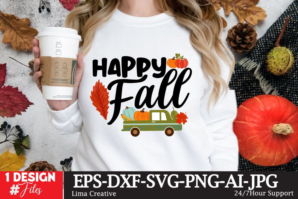 Happy Fall SVG Cute File - So Fontsy