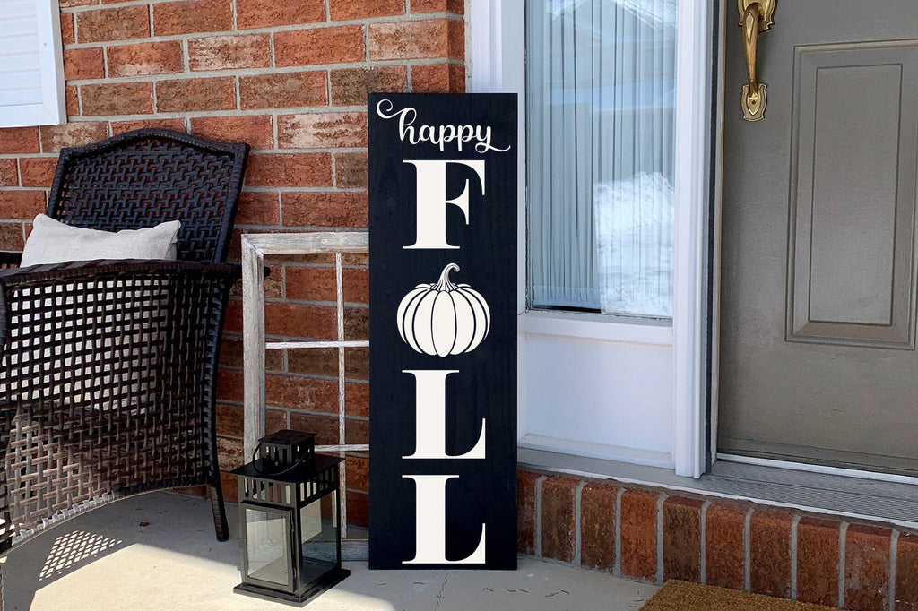 Happy Fall SVG | Fall Vertical Sign SVG - So Fontsy