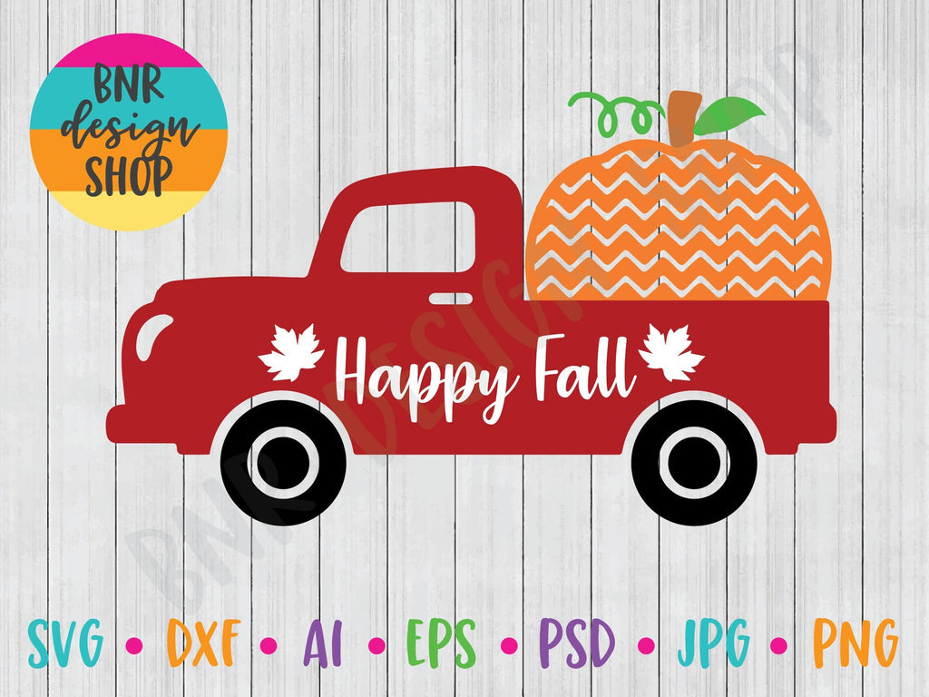 Happy Fall Vintage Farm Truck SVG - So Fontsy