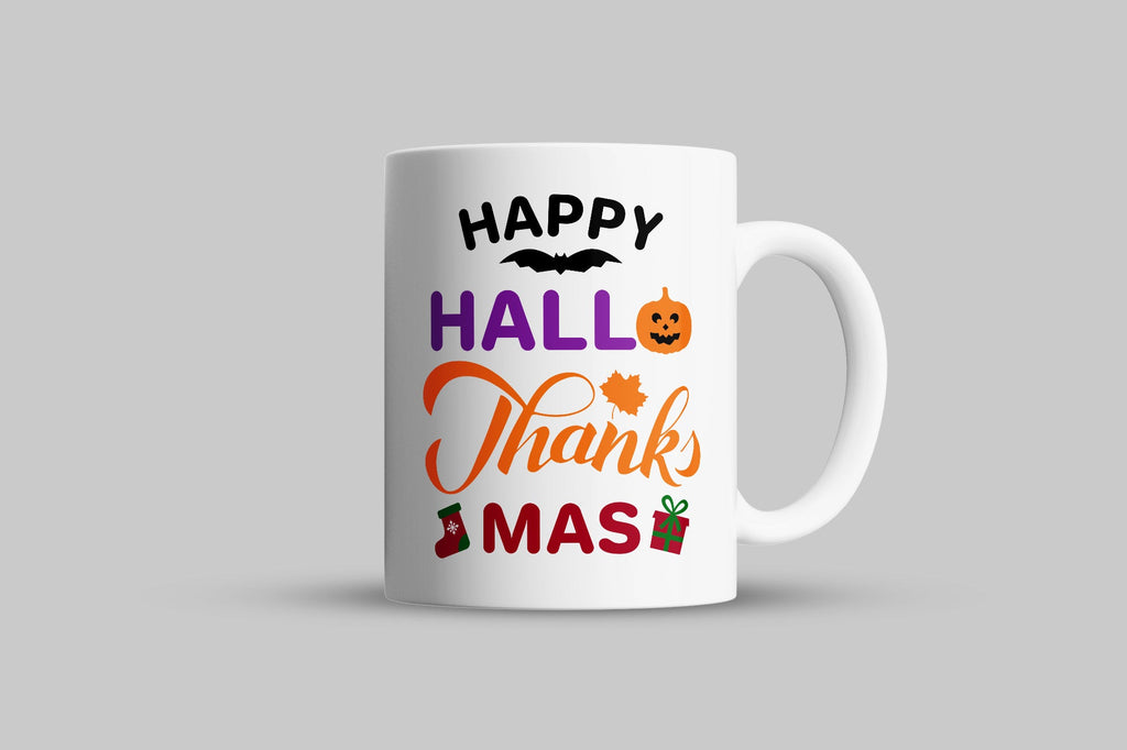Happy Hallothanksmas SVG. Halloween Thanksgiving Christmas - So Fontsy