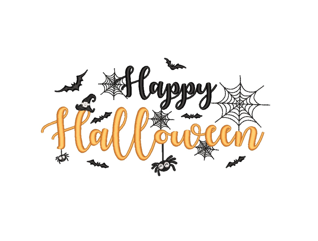 Happy Halloween Machine Embroidery Design, 4 sizes, Instant Download ...
