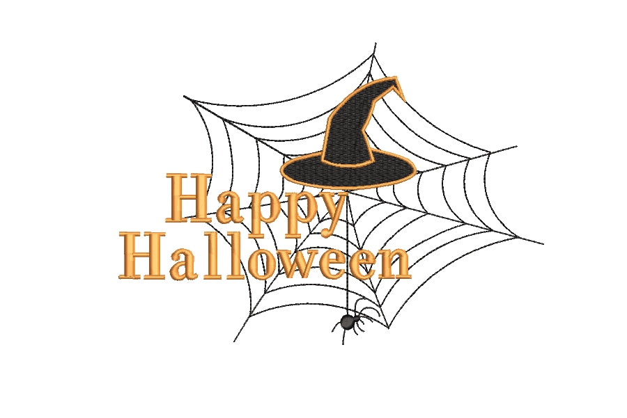 Happy Halloween machine embroidery design, Halloween Embroidery, 4 siz ...