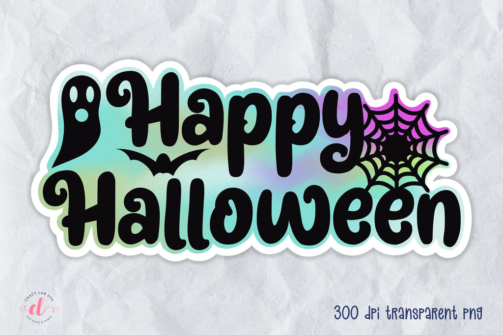 Happy Halloween Printable Sticker PNG - So Fontsy