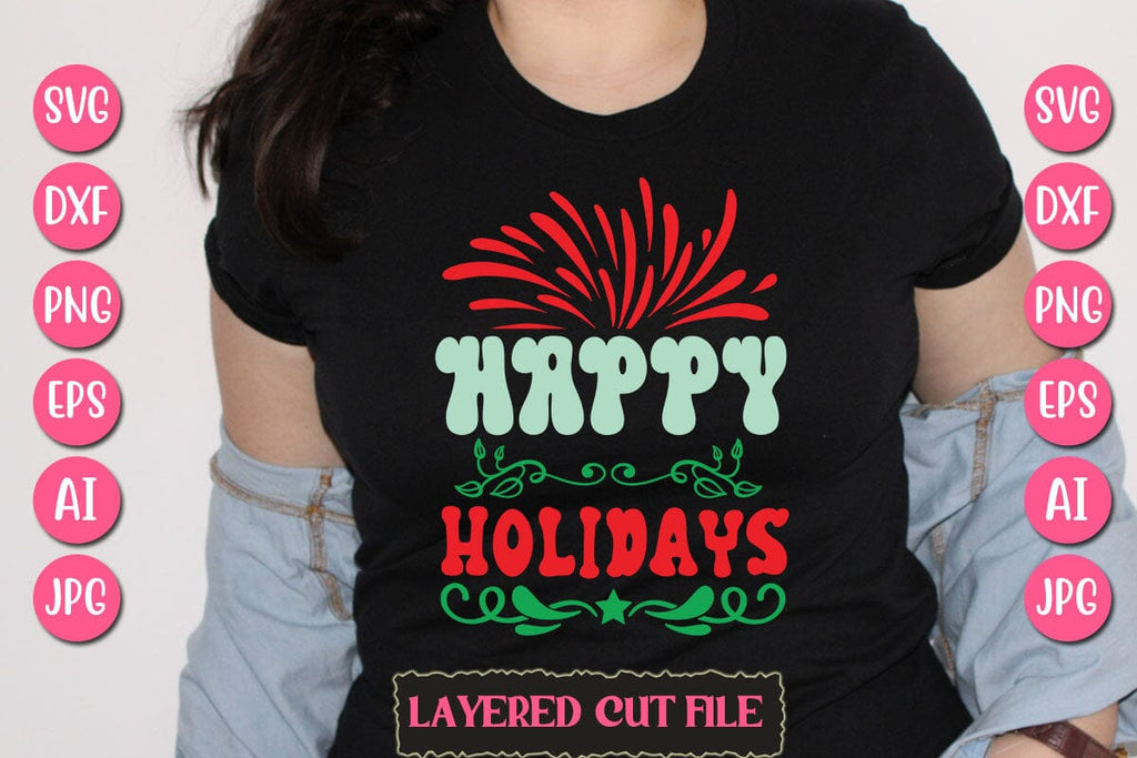 Happy Holidays SVG Cut File - So Fontsy