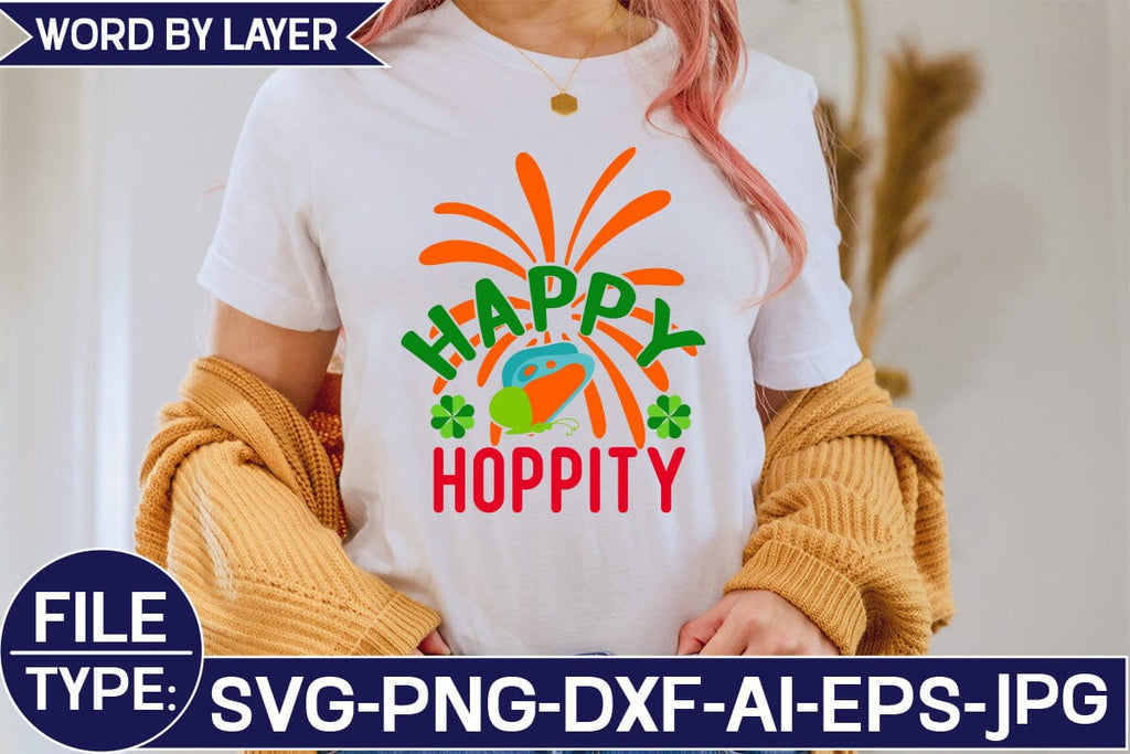 Happy Hoppity SVG Cut File - So Fontsy