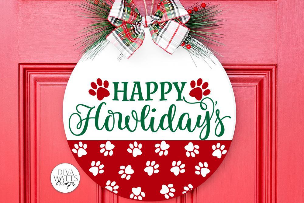 Happy Howliday's SVG | Christmas / Winter Round Design - So Fontsy