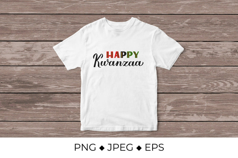 Happy Kwanzaa hand lettering. African American festival. - So Fontsy