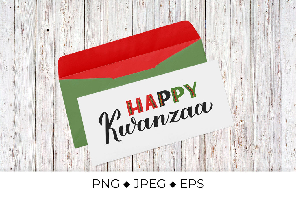 Happy Kwanzaa hand lettering. African American festival. - So Fontsy