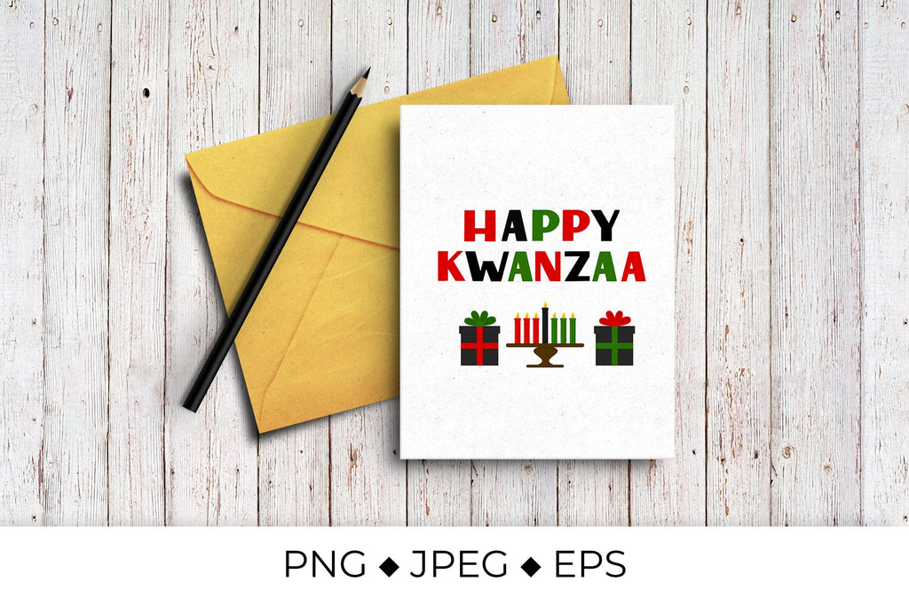 Happy Kwanzaa hand lettering. African American festival - So Fontsy