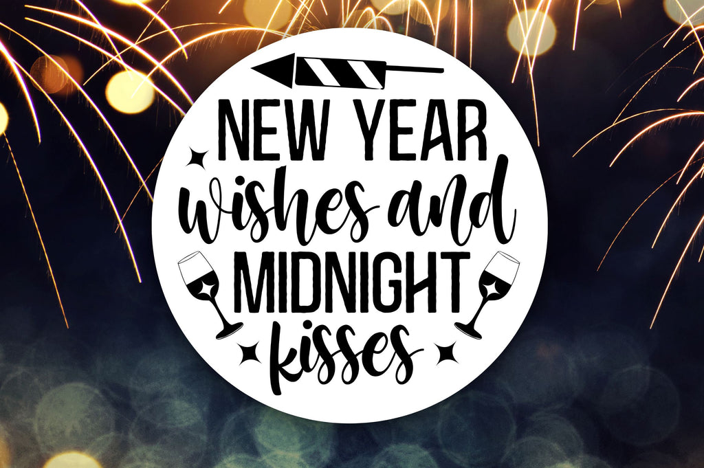 Happy New Year Round Sign Bundle - So Fontsy