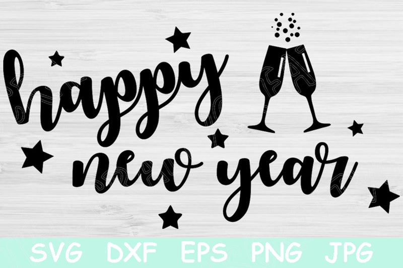 Happy New Year Svg File. Hand Lettered Svg New Years Svg Cut File for ...