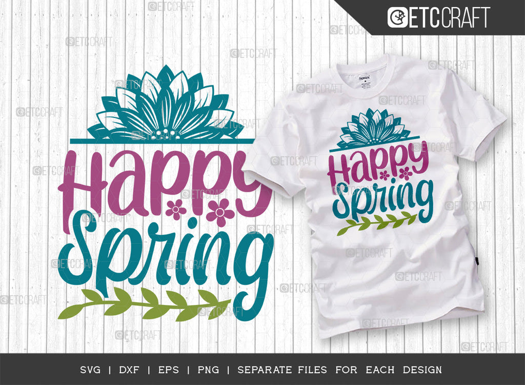 Happy Spring Svg Cut File | Butterfly Svg | Flower Svg | Spring Svg ...