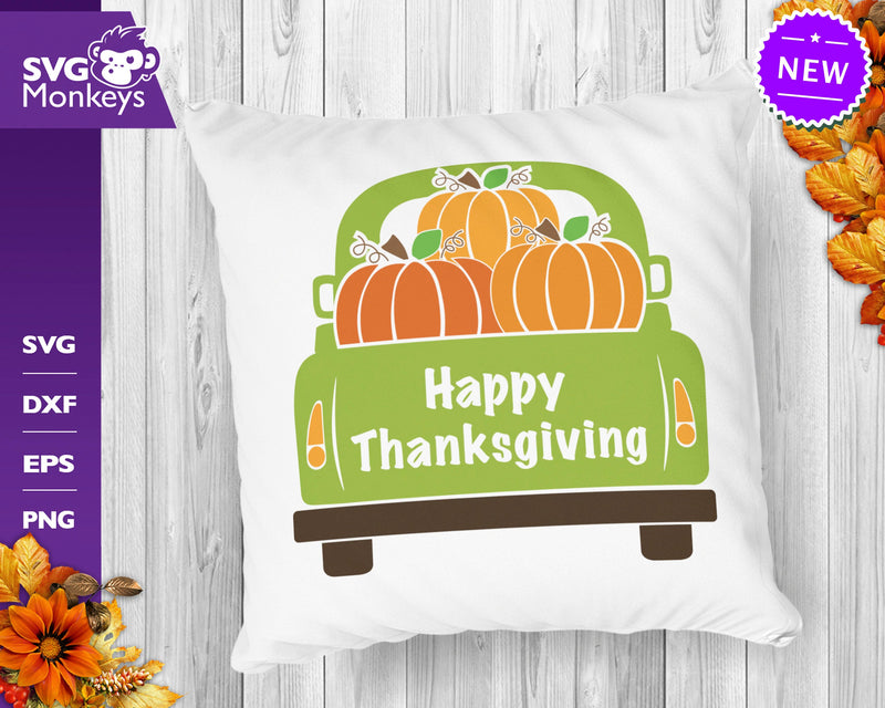 Happy Thanksgiving Truck Svg, Fall Truck Svg - So Fontsy