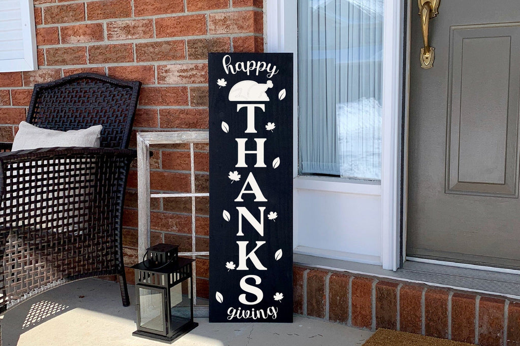 Happy Thanksgiving - Vertical Sign SVG - So Fontsy