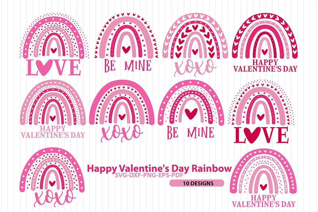 happy valentine's day Rainbow Bundle - So Fontsy