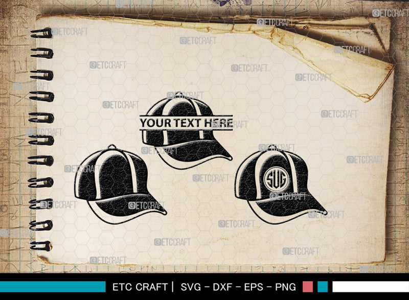 Hat Monogram, Hat Silhouette, Hat SVG, Baseball Cap Svg, Cap Svg ...