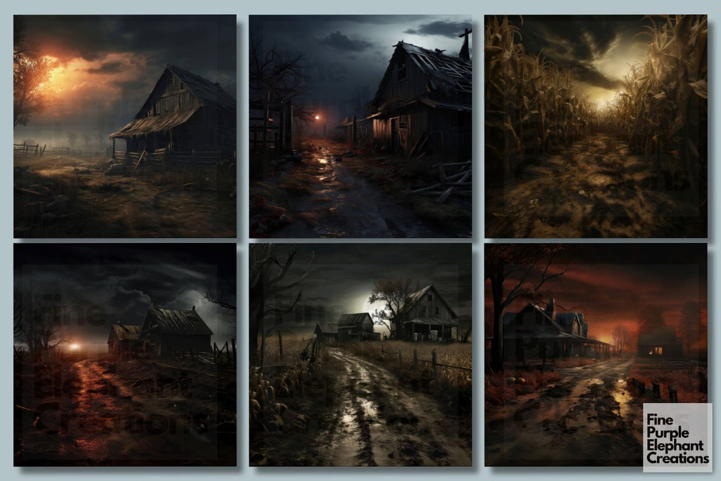 Haunted Farm | Halloween Scary Background - So Fontsy