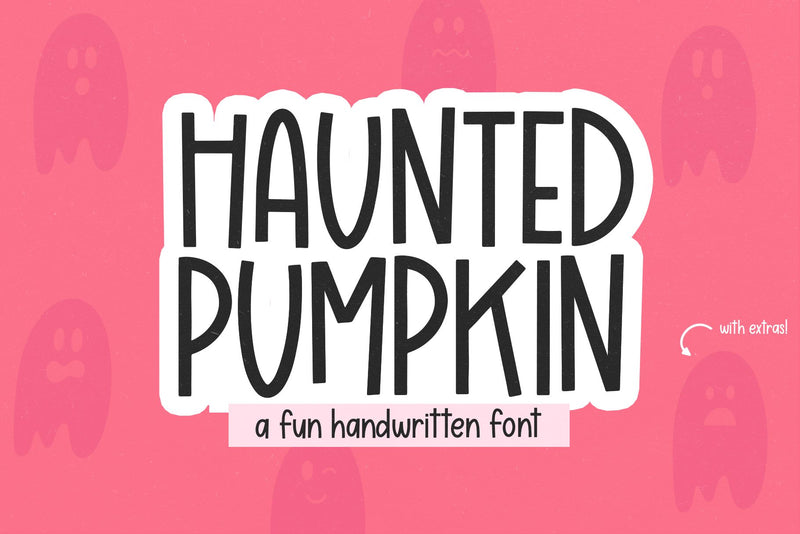 Haunted Pumpkin - Handwritten Font with Ghost Doodles - So Fontsy