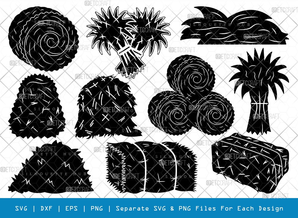 Hay SVG Cut Files | Hay Silhouette | Haystack Svg | Farm Svg | Bale Hay ...