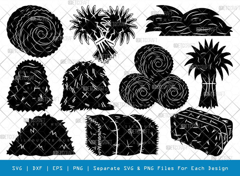 Hay SVG Cut Files | Hay Silhouette | Haystack Svg | Farm Svg | Bale Hay ...