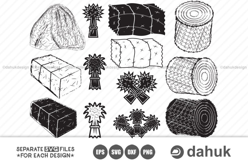 Hay Svg | Hay Clip Art | Bale svg | Farm Svg | Clipart | Straw ...
