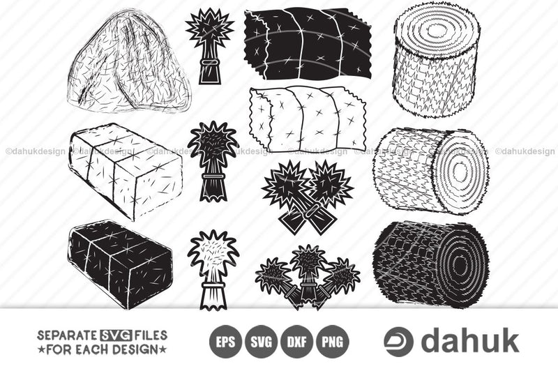 Hay Svg | Hay Clip Art | Bale svg | Farm Svg | Clipart | Straw ...