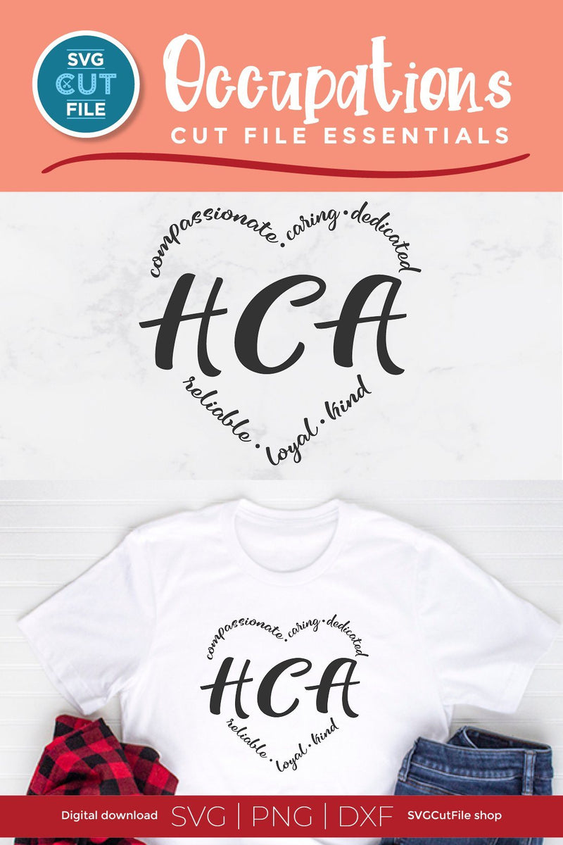 HCA svg, Health Care Aid, HCA heart svg, health care aide, svg dxf png ...