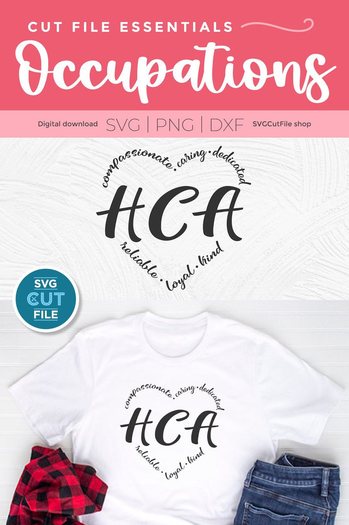 HCA svg, Health Care Aid, HCA heart svg, health care aide, svg dxf png ...