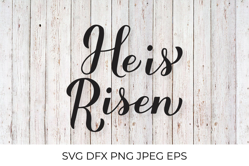 He is risen calligraphy lettering. Easter SVG - So Fontsy