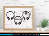 Headphone Monogram, Headphone Silhouette, Headphone SVG, Modern Audio ...