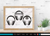 Headphone Monogram, Headphone Silhouette, Headphone SVG, Modern Audio ...