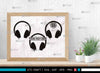 Headphone Monogram, Headphone Silhouette, Headphone SVG, Modern Audio ...