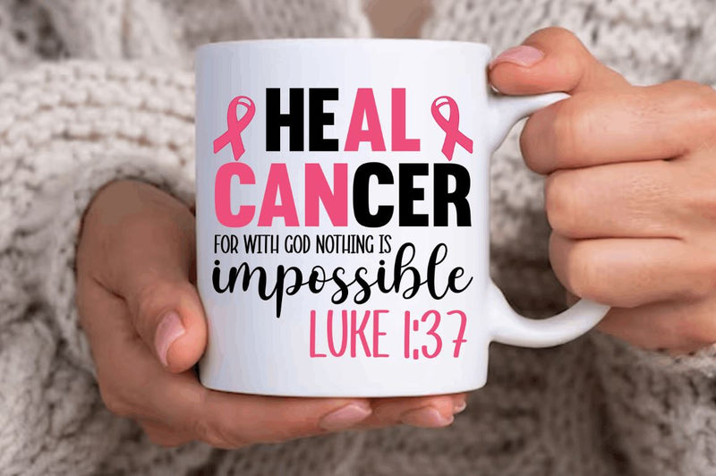 Heal cancer for with god nothing is impossible luke 1 37 SVG - So Fontsy