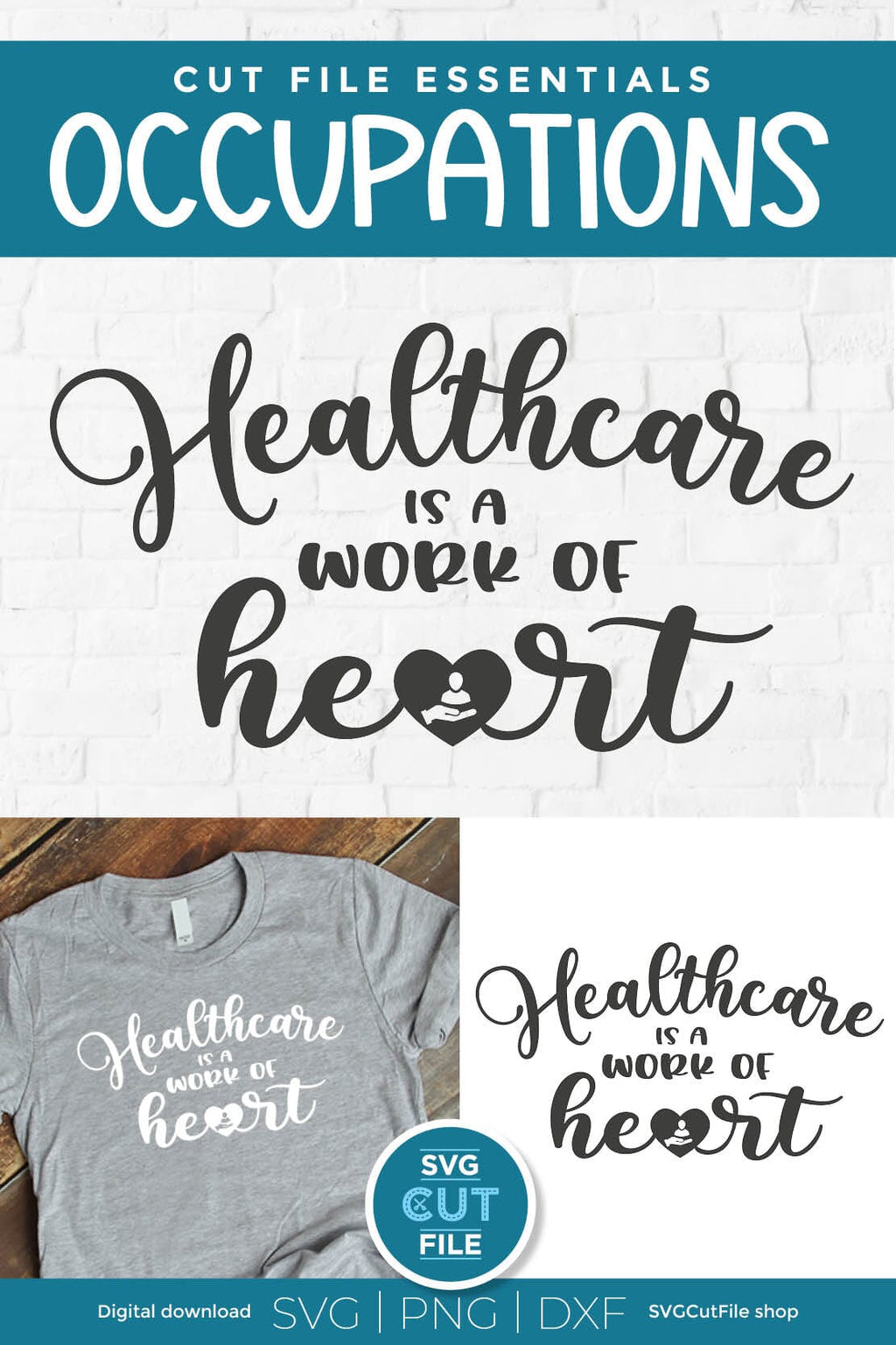 Healthcare worker svg, a health care is a work of heart svg - So Fontsy